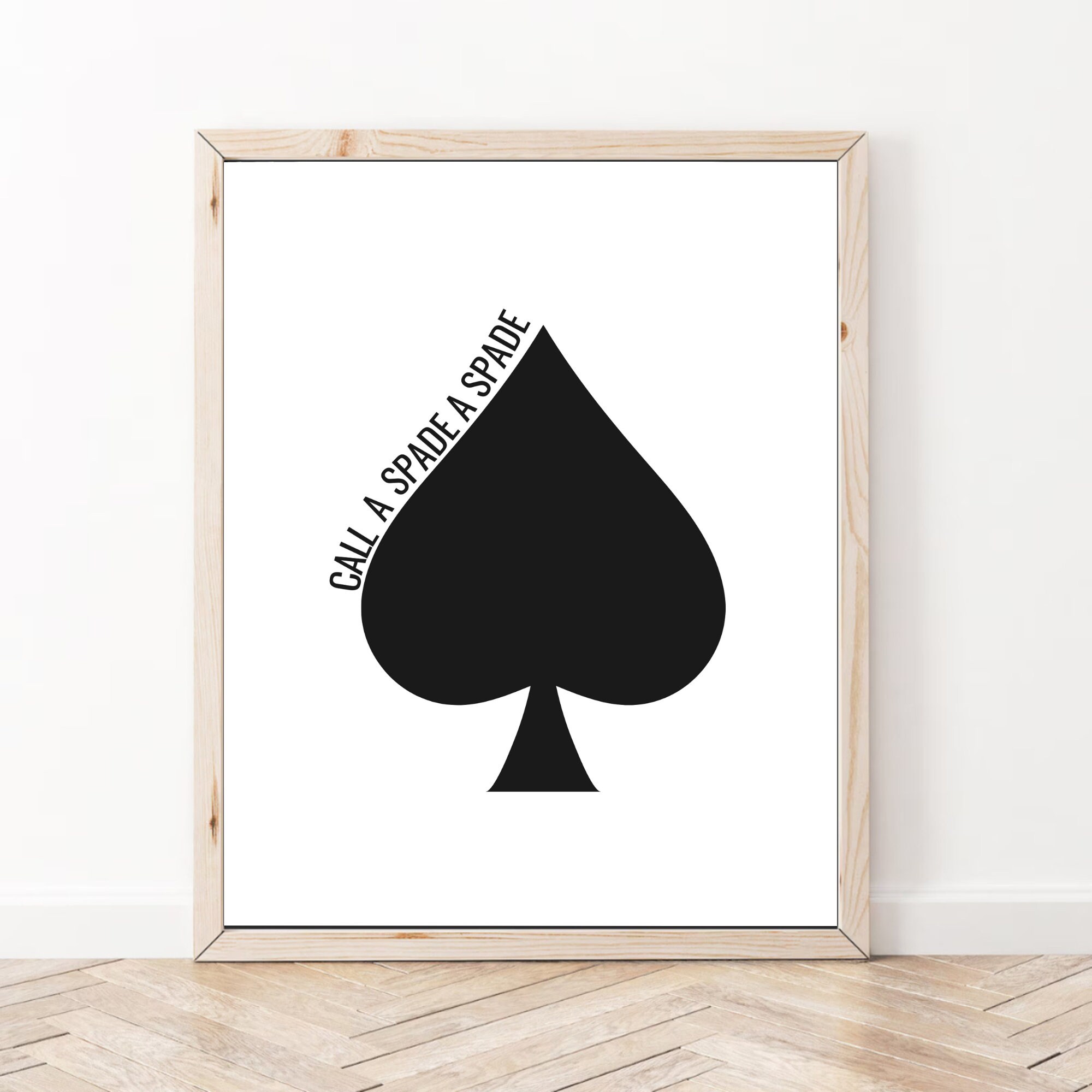 Printable Black Spade Wall Art, Trendy Aesthetic Spade Playing Card ...