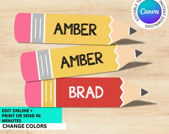 Editable Name Tent Template, Printable Cute Classroom Name Tags for ...