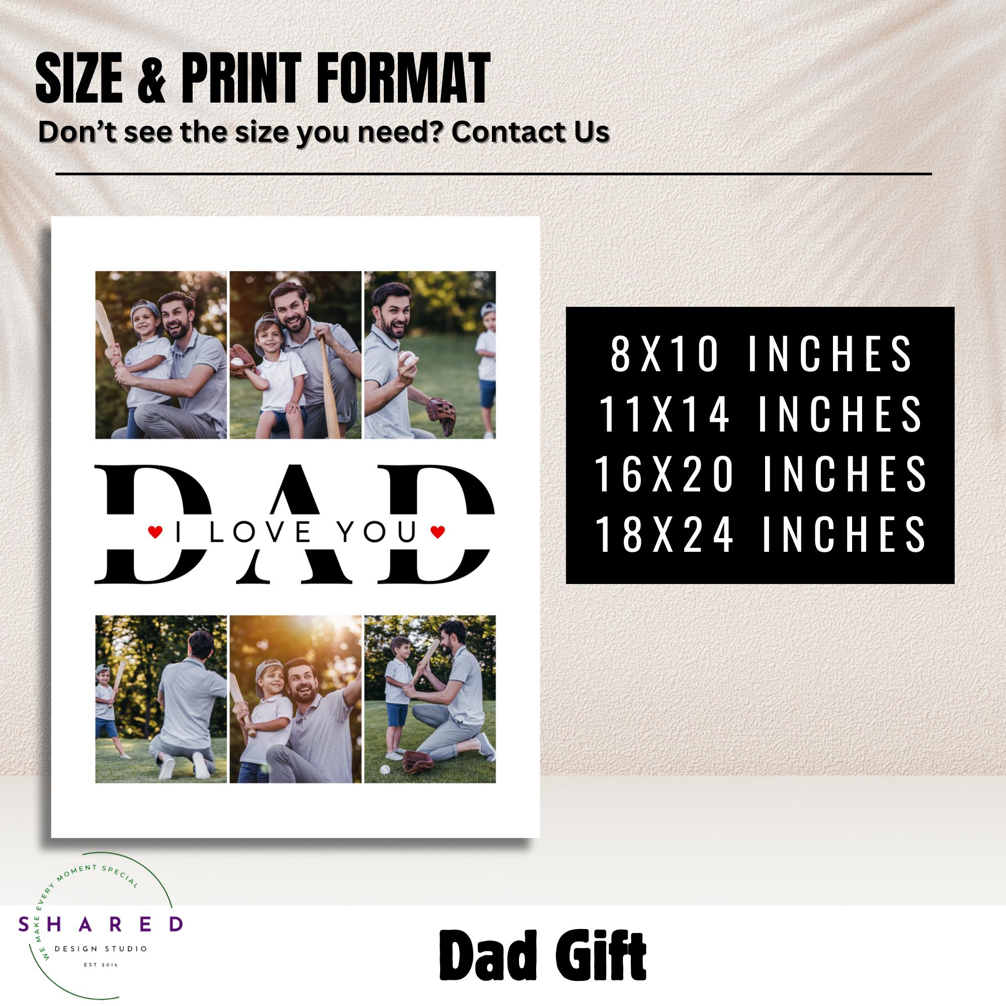 Personalized DAD Photo Collage Poster With Kids Names, Custom Printable ...
