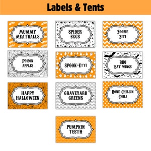 Editable Halloween Food Tent Cards & Labels Bundle Printable Spooky ...