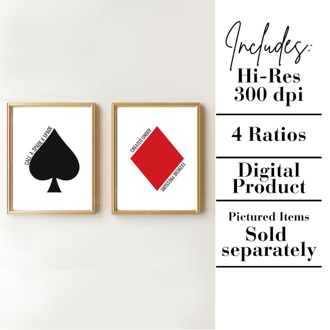 Printable Black Spade Wall Art, Trendy Aesthetic Spade Playing Card ...
