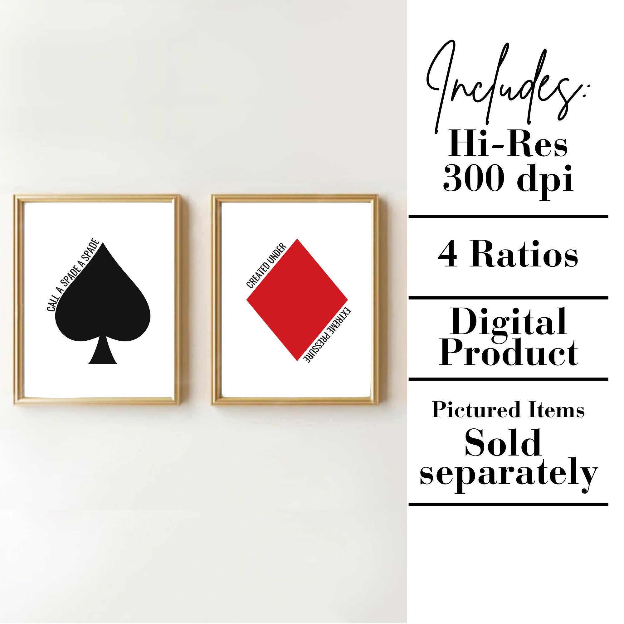 Printable Black Spade Wall Art, Trendy Aesthetic Spade Playing Card ...