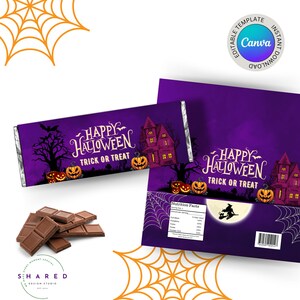 Editable Halloween Chocolate Bar Label Bundle, Printable Spooky Candy ...