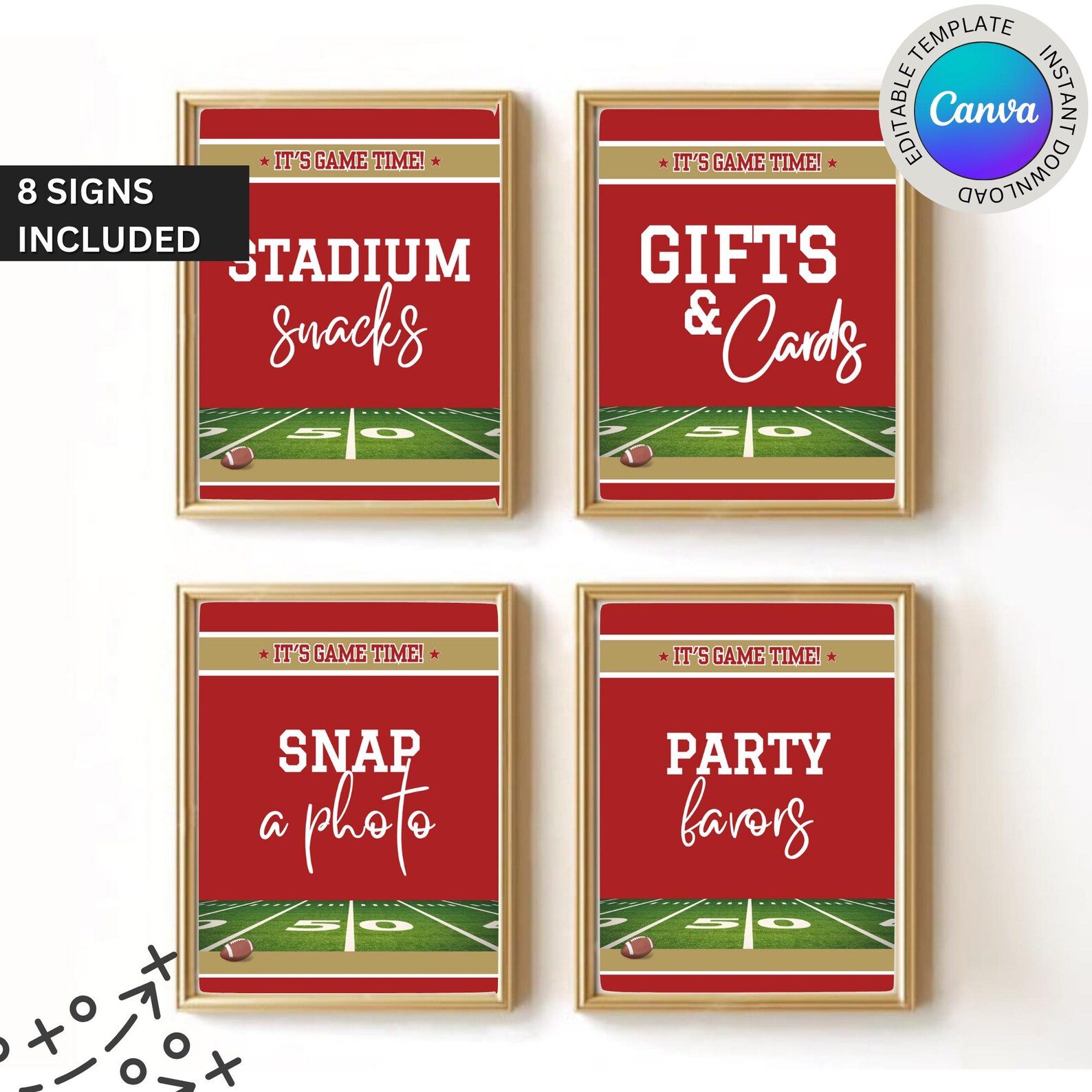 Red & Gold Colors San Francisco Football Team Birthday Party Printable ...