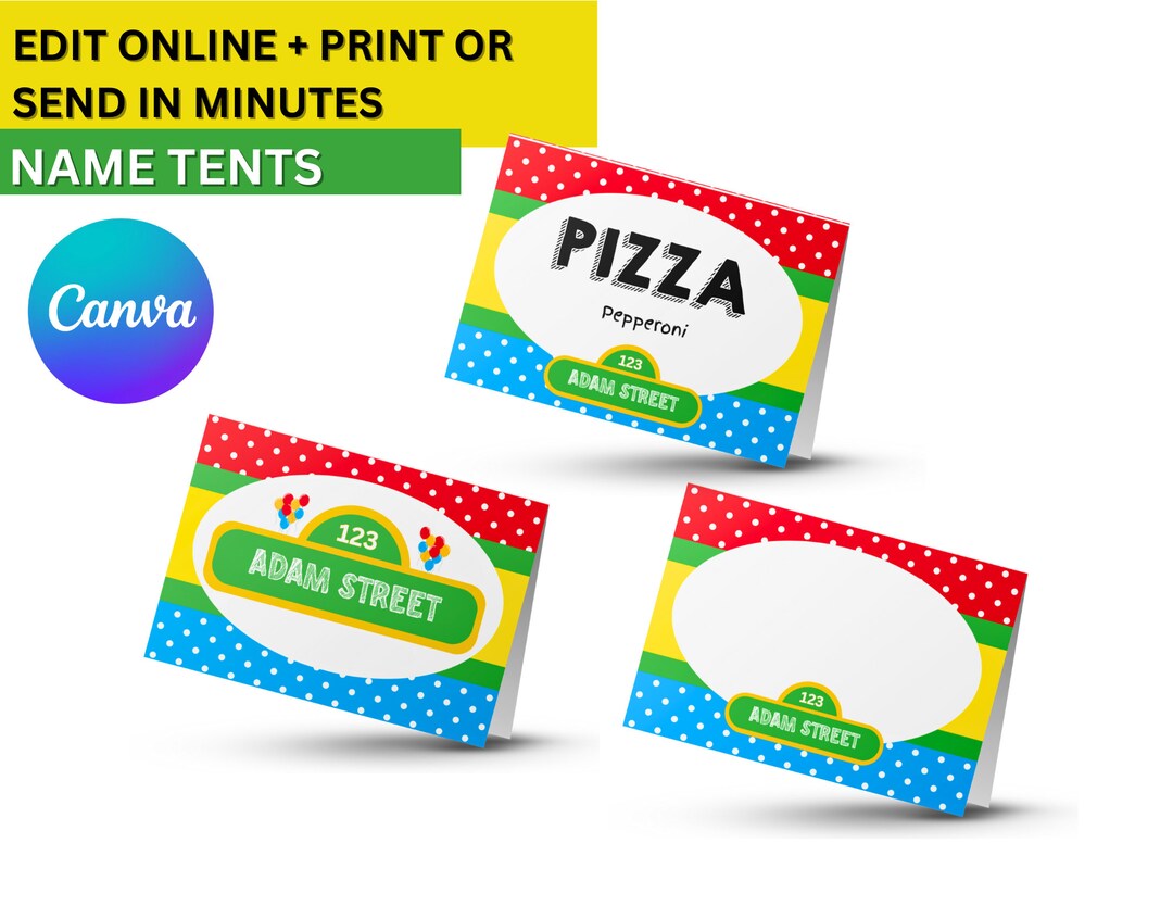 Editable Kids Primary Colors Sesame Street Birthday Party Printable ...