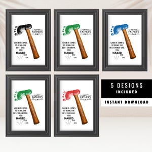 Father's Day You Nailed It Footprint Art, Printable Dad Gift From Kids ...