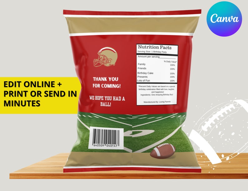 Red & Gold Colors San Francisco Football Team Birthday Party Printable ...