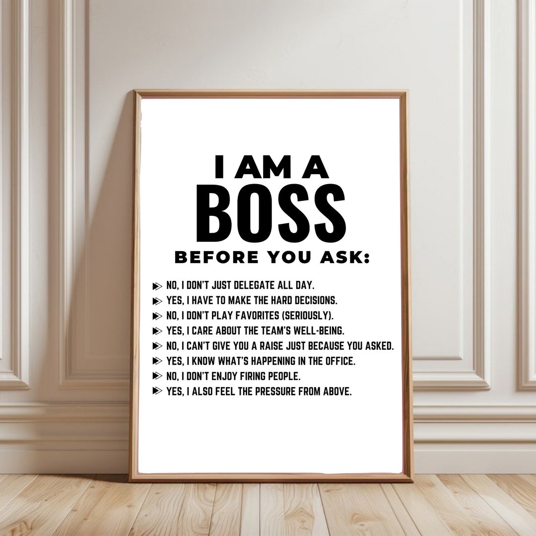 Printable I Am A Boss Wall Art Trendy Aesthetic Boss's Office Wall ...