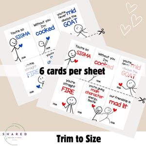 Slang Kids Valentine's Day Cards, Funny Printable Classroom Gift ...