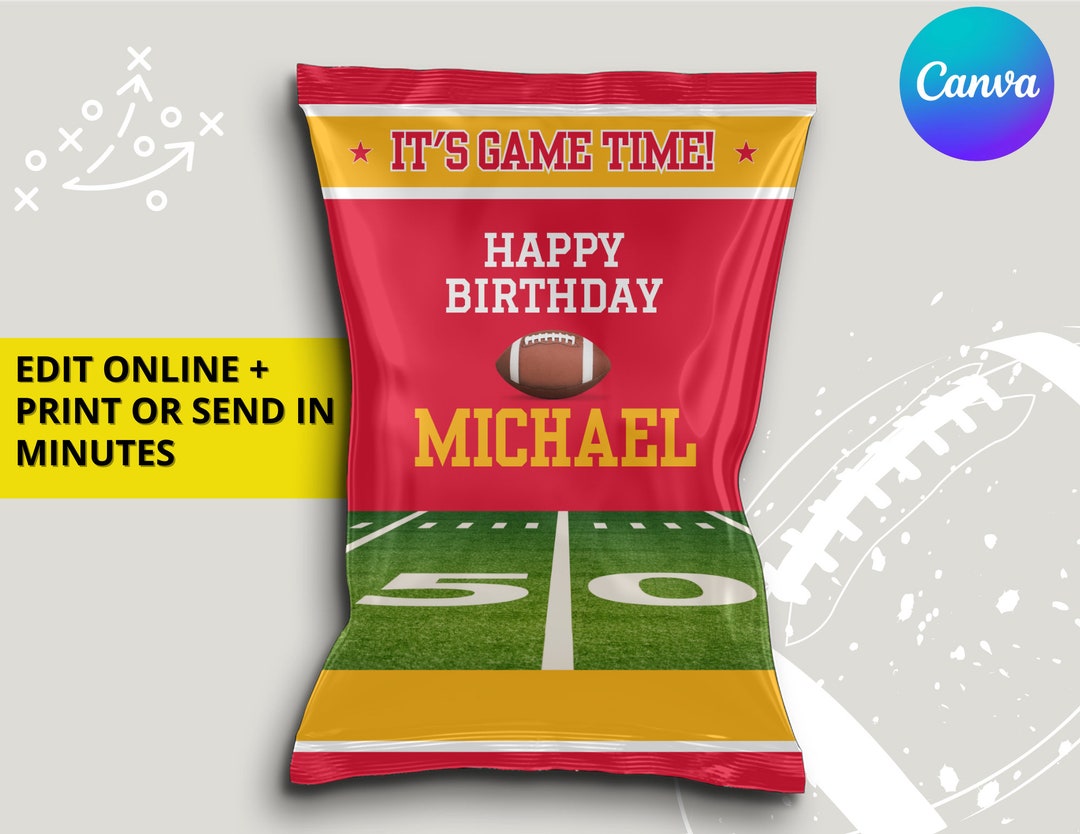 Chiefs Red & Gold Kansas City Football Team Birthday Party Printable ...