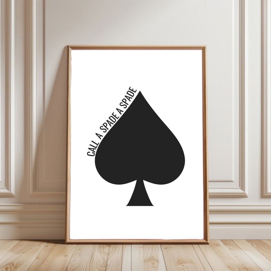 Printable Black Spade Wall Art, Trendy Aesthetic Spade Playing Card ...