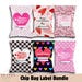 Valentine's Day Chip Bag Label Bundle, Printable Red Pink Heart Chip ...