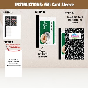 School Composition Notebook Gift Card Holder, Editable Teacher Staff Appreciation Gift, DIY ...