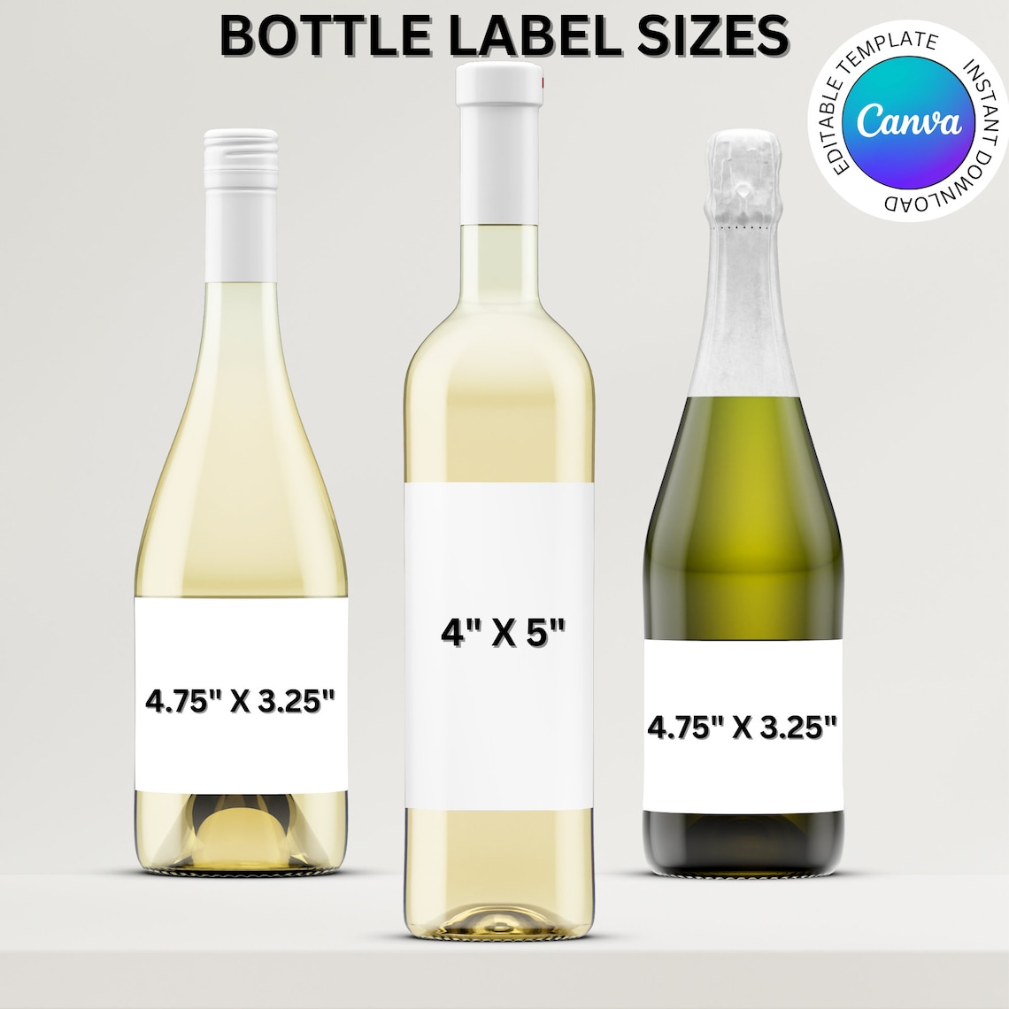 Editable Forty Birthday Wine Bottle Label, Elegant Black & White ...