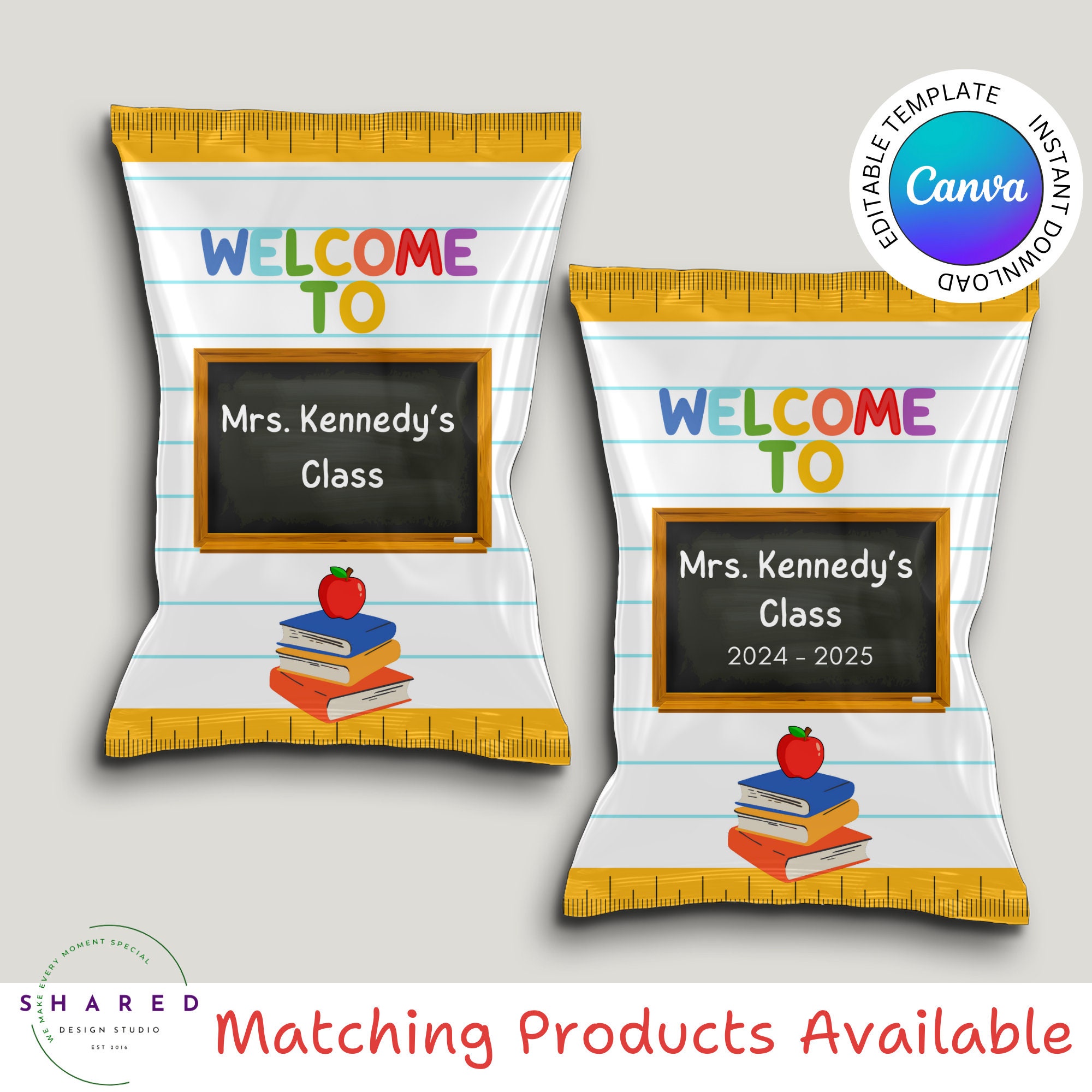 Editable Back to School Chip Bag Label, Printable Teacher Student Gift ...