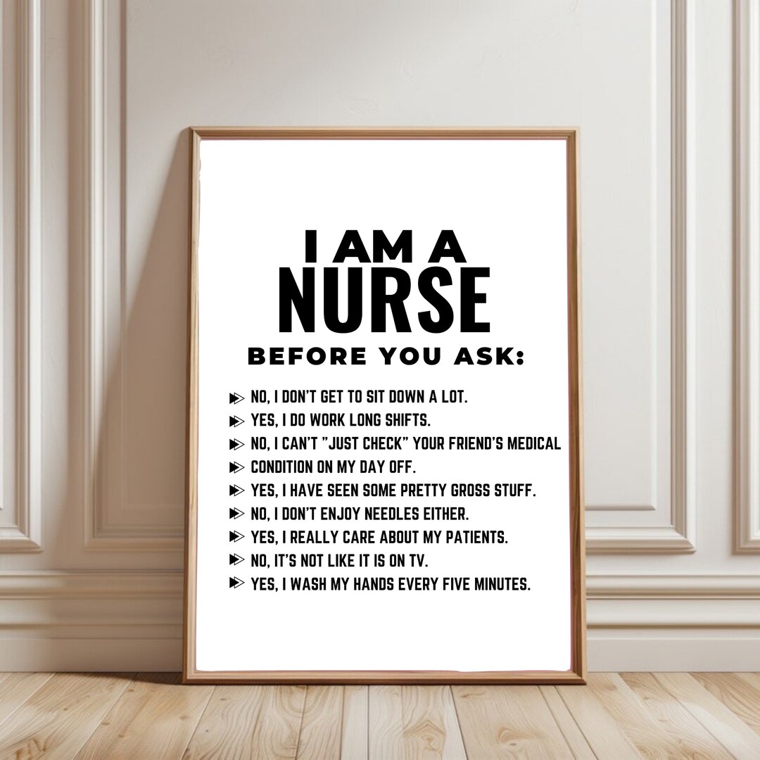 Printable I Am A Nurse Wall Art Trendy Aesthetic Nurse Office Wall ...