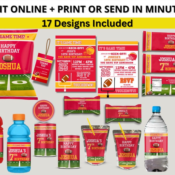 Kansas City Chiefs Birthday Party Invitation - Etsy