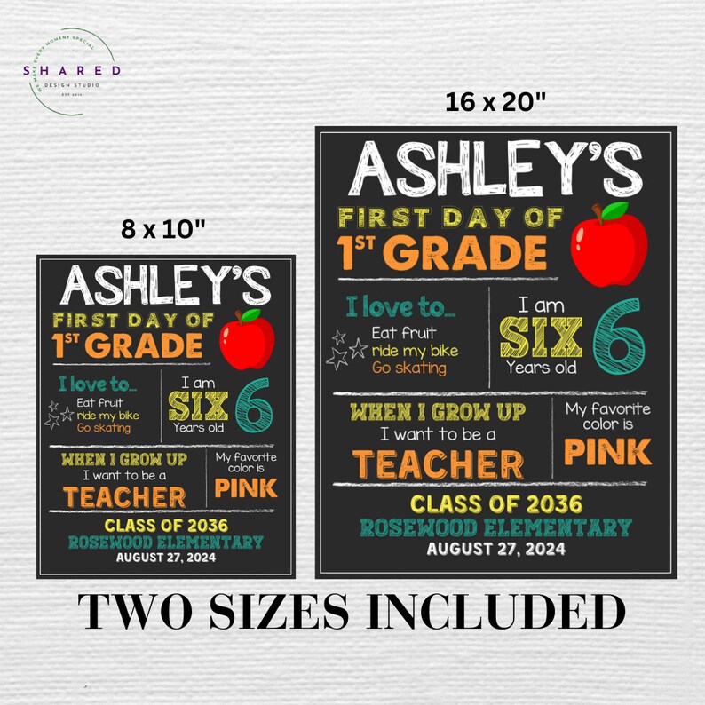 Editable First Day of School Sign, Printable Chalkboard Back to School ...