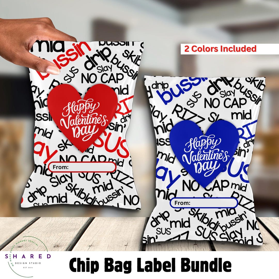 Fun Slang Kids Valentine's Day Chip Bag Printable Classroom Treat ...