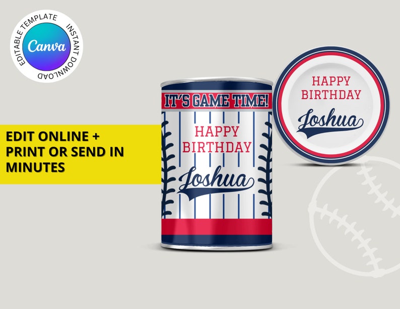 Yankees Red & Blue New York Baseball Team Birthday Party Printable ...