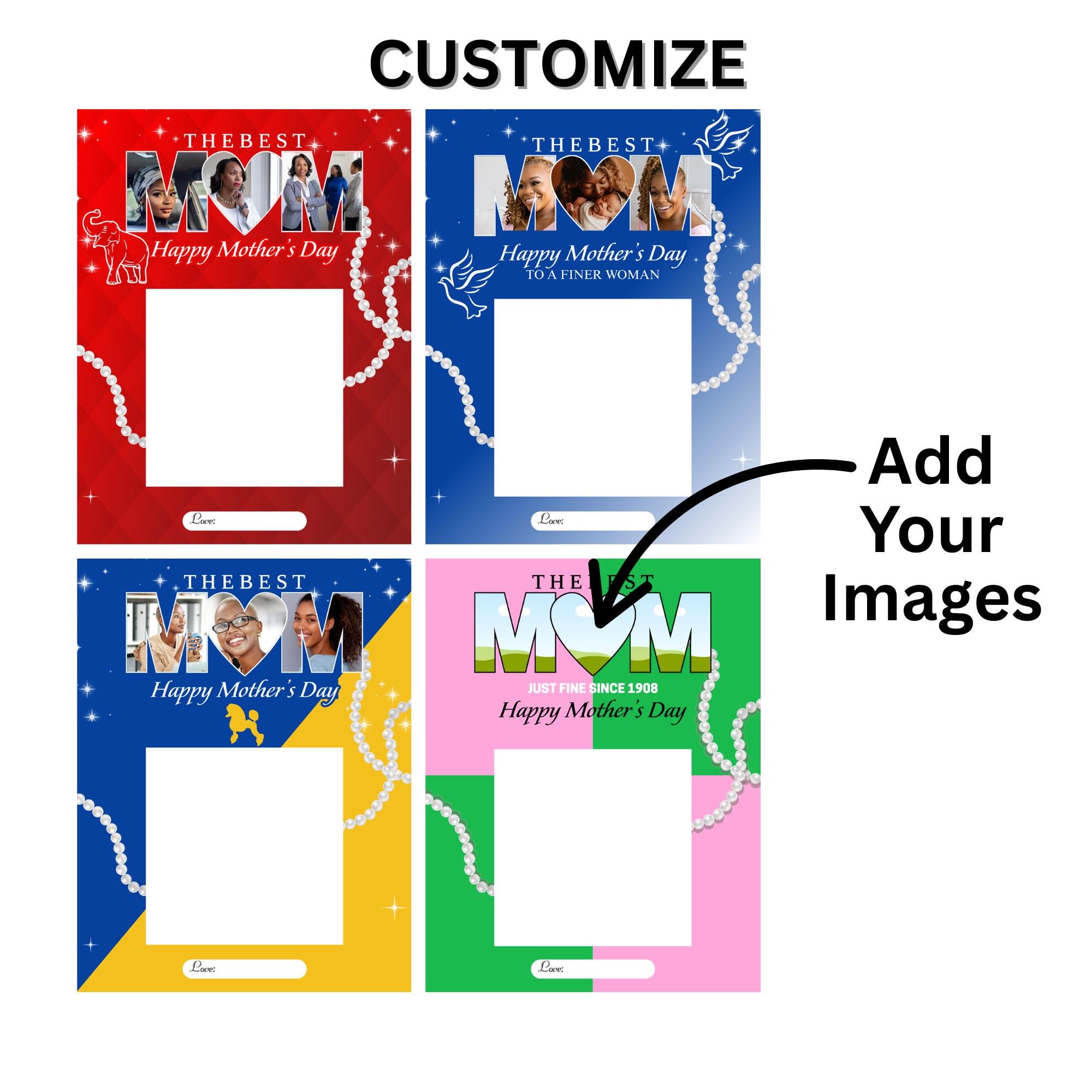 16 Mother's Day Jumbo Card Bundle, Editable Candy Snack Gift Card, DIY ...