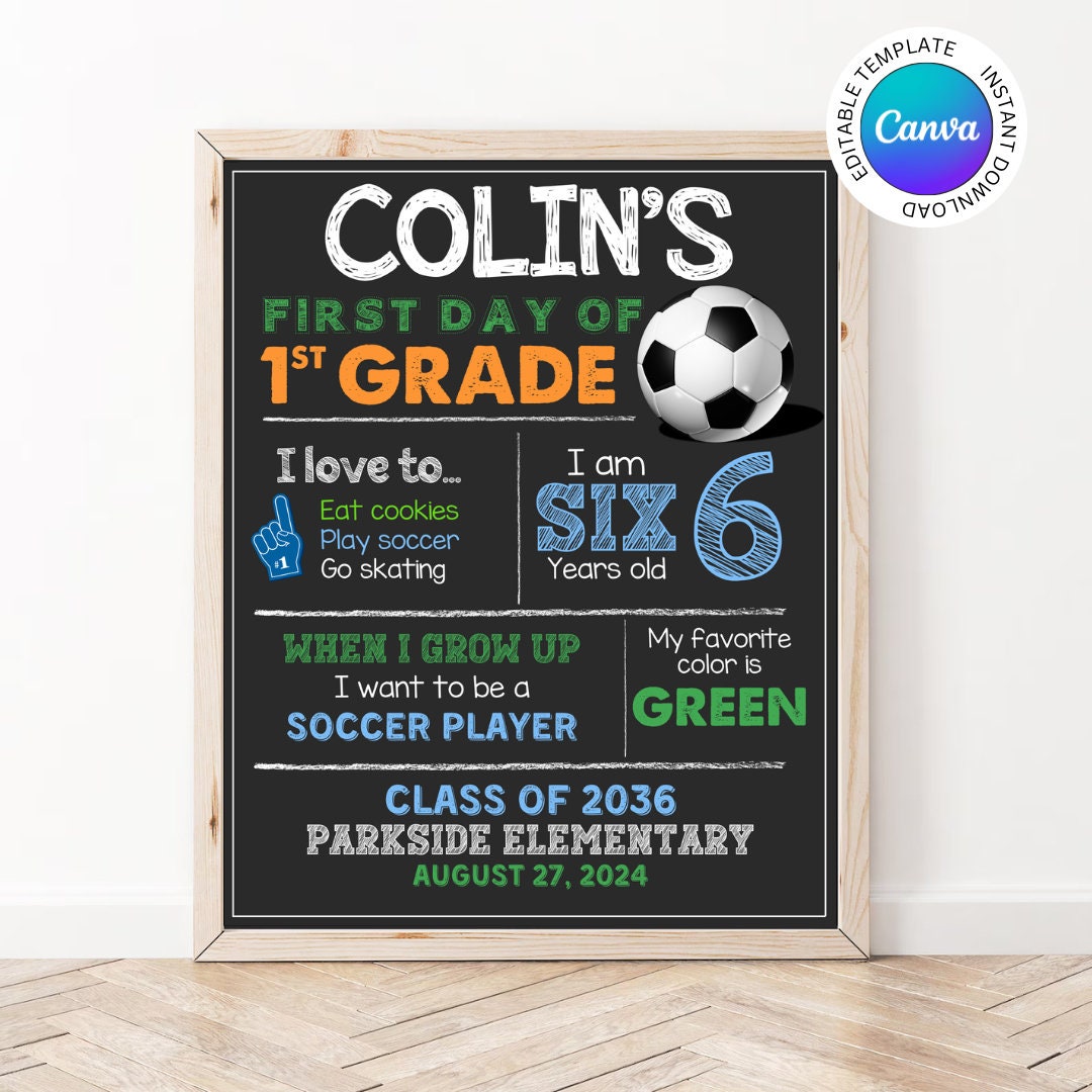 Editable First Day of School Sign, Printable Back to School Sign ...