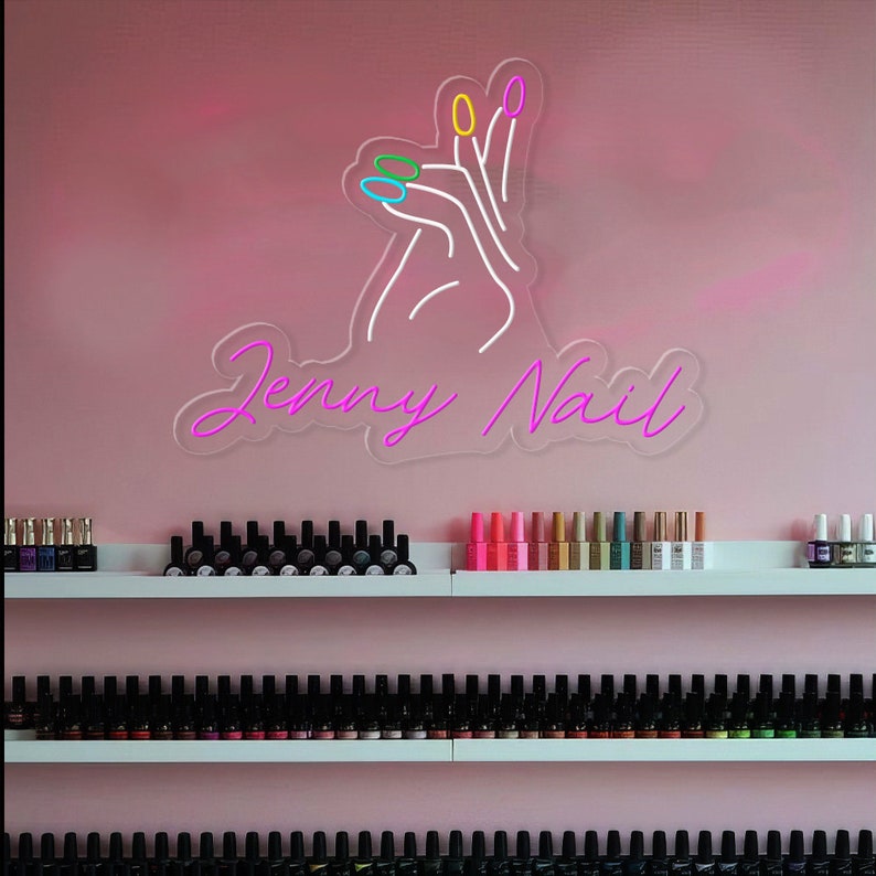 Finger Nails LED Neon Sign,nail Neon Lights Wall,nail Custom Business ...