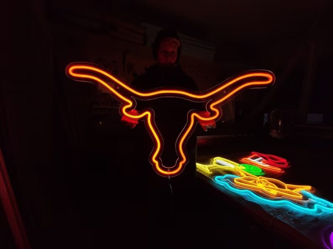 Longhorn Bull Neon Sign,texas Custom LED Sign,western Bull Lights Sign ...