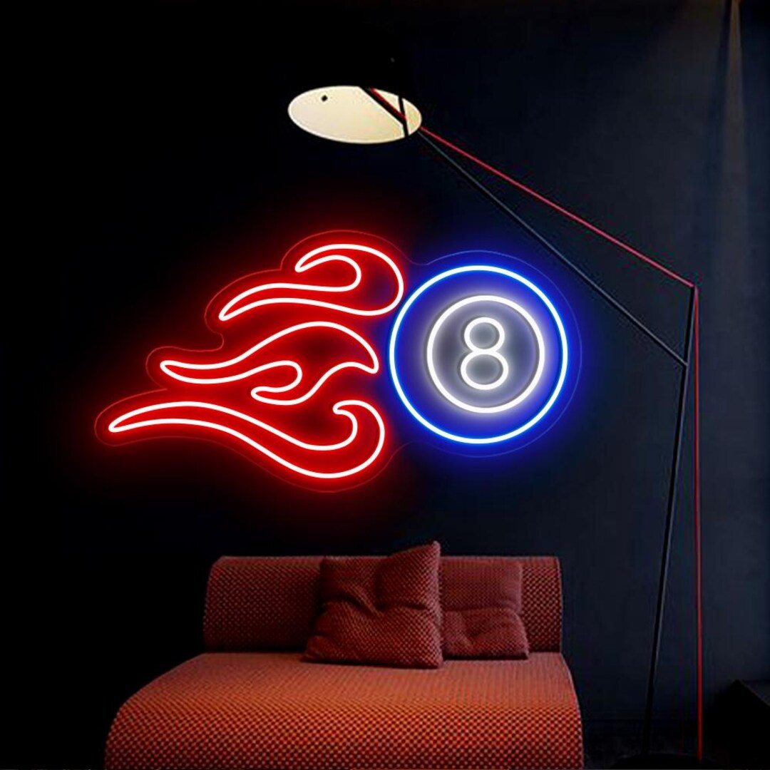 Billiard Neon Sign, Bia Neon Sign, Billiards Ball Neon Sign, Game Neon ...