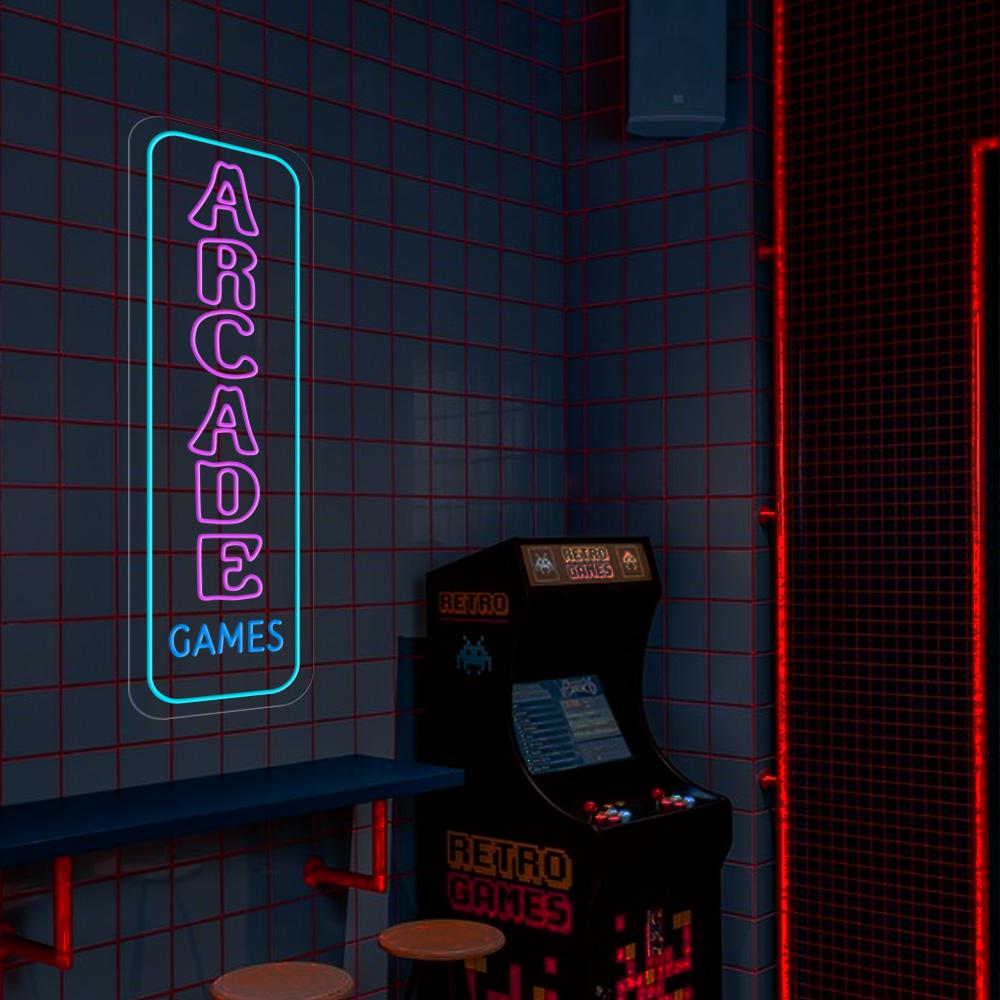 Arcade Game Neon Sign, Video Game Neon Sign, Coin Game Neon Sign ...