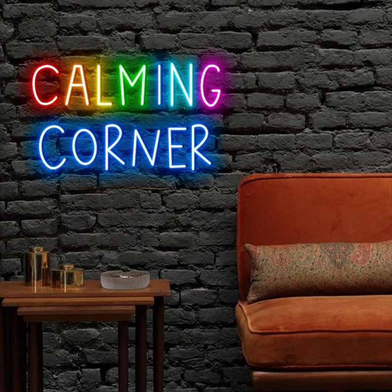 Calming Corner Neon Sign, Corner Room LED Decor, Coffee Calming Lights ...