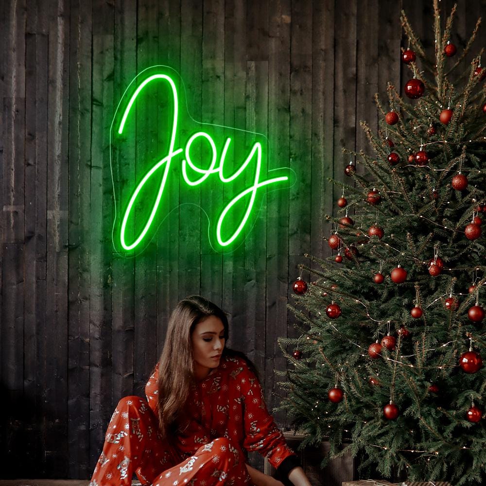 Joy Neon Sign, Christmas Joy Neon Sign, Happiness Neon Sign, Xmas Joy ...