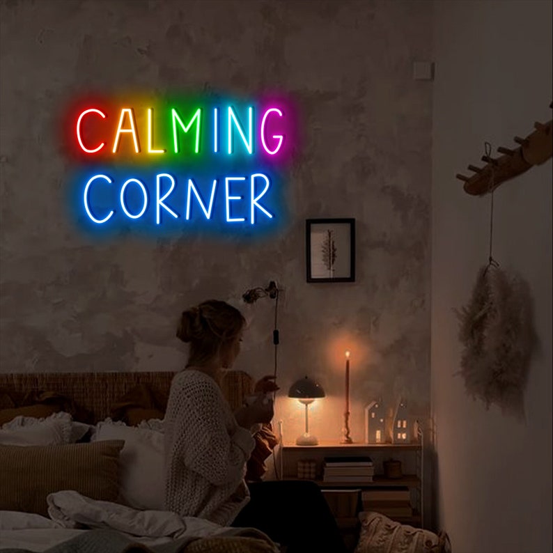 Calming Corner Neon Sign, Corner Room LED Decor, Coffee Calming Lights ...