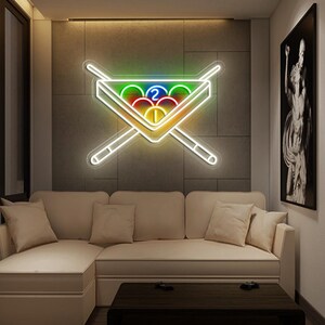 Billiard Neon Sign, Bia Neon Sign, Billiards Ball Neon Sign, Game Neon ...