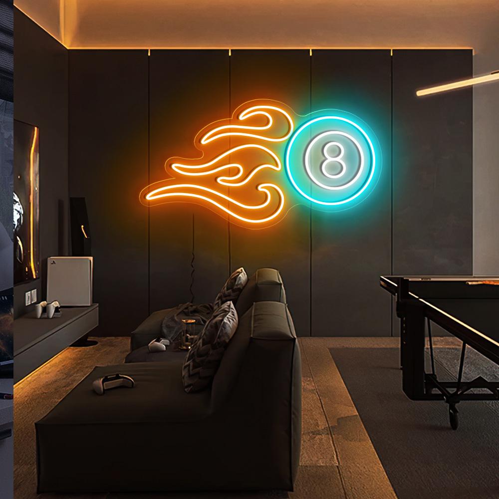 Billiard Neon Sign, Bia Neon Sign, Billiards Ball Neon Sign, Game Neon ...