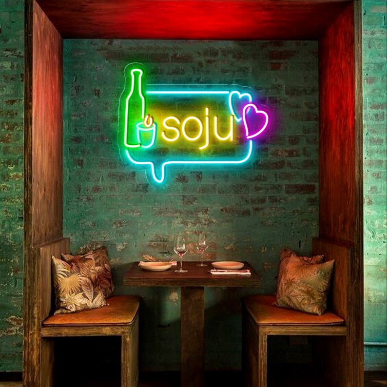 Korean Soju Neon Sign, Bar LED Sign Decor, Pub Beer Lights Sign,welcome ...