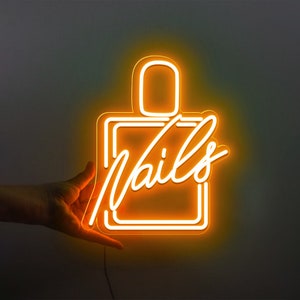 Nail Polish LED Neon Sign,nail Neon Lights Wall,nail Custom Business ...