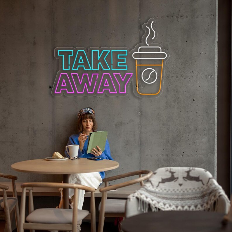 Coffee Neon Sign,take Away Coffee Neon Sign,kitchen Led,personalized ...