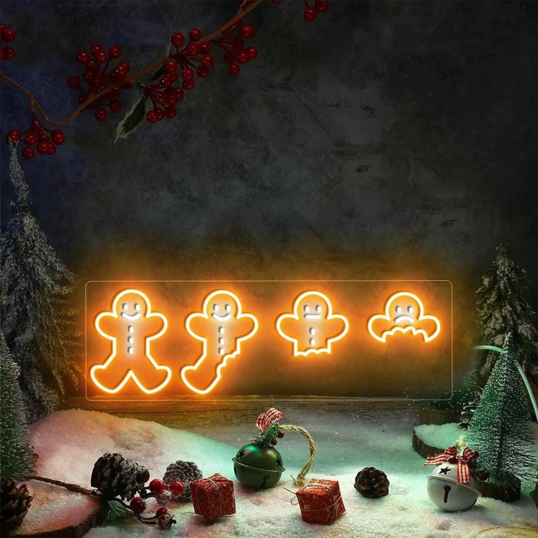 Gingerbread Man Neon Sign, Kitchen Christmas Led,christmas Party LED ...