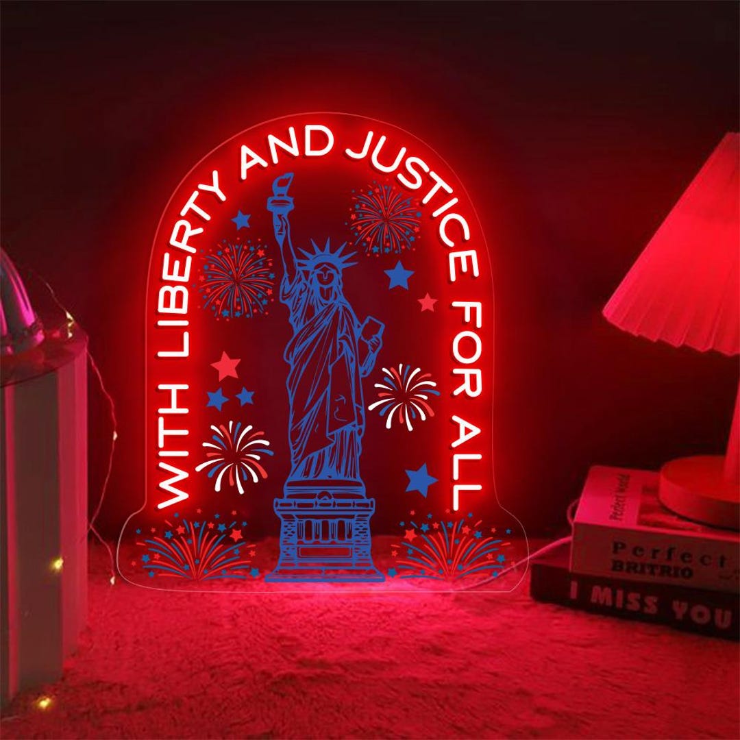 Statue of Liberty Neon Sign, Patriotic Freedom Neon Sign Decor, 4th of ...