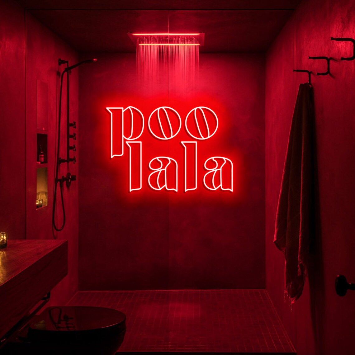 POO Lala Neon Sign, Custom Toilet Poo Light Sign, Funny Neon Light ...