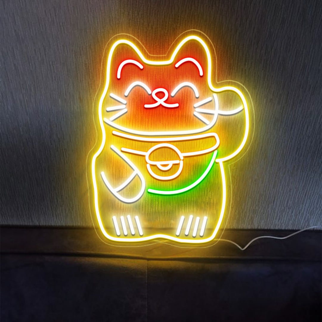 Lucky Cat Neon Sign, Japan Neon Sign, Japanese Custom Neon Sign ...