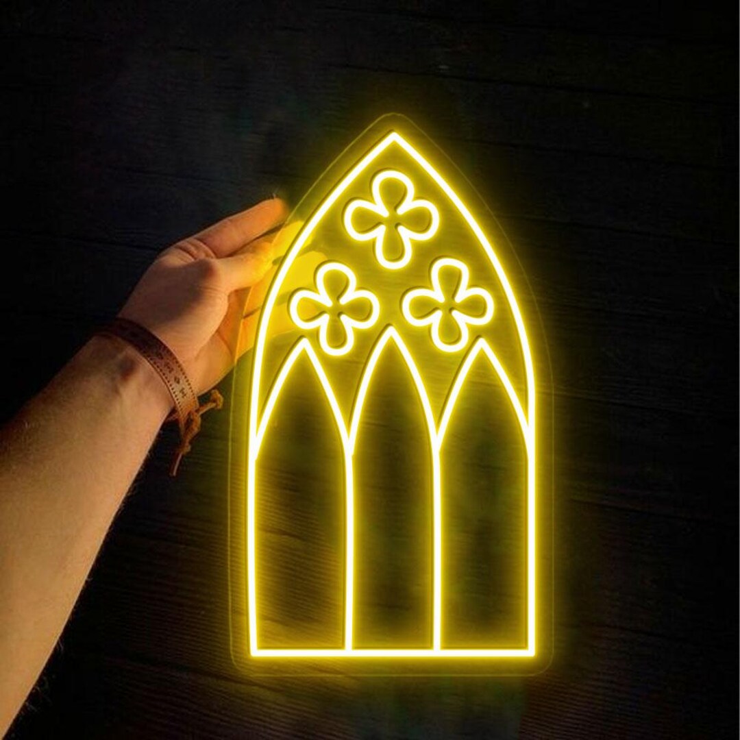 Praying Neon Sign,church Window Neon Sign,jesus Sign Neon Wall Decor ...
