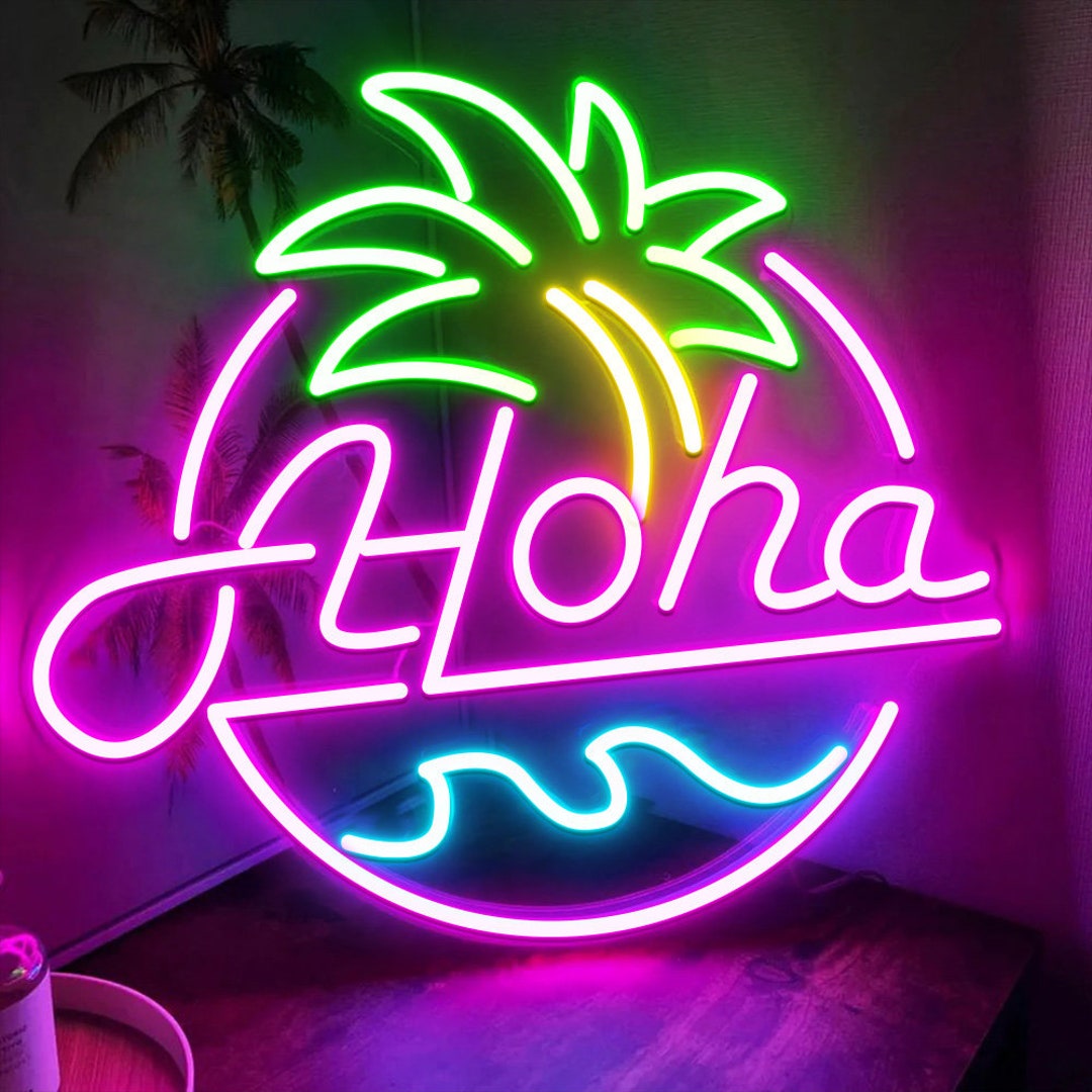 Aloha Bar Neon Sign,summer Bar Neon Sign,beach Party LED Sign,ocean ...