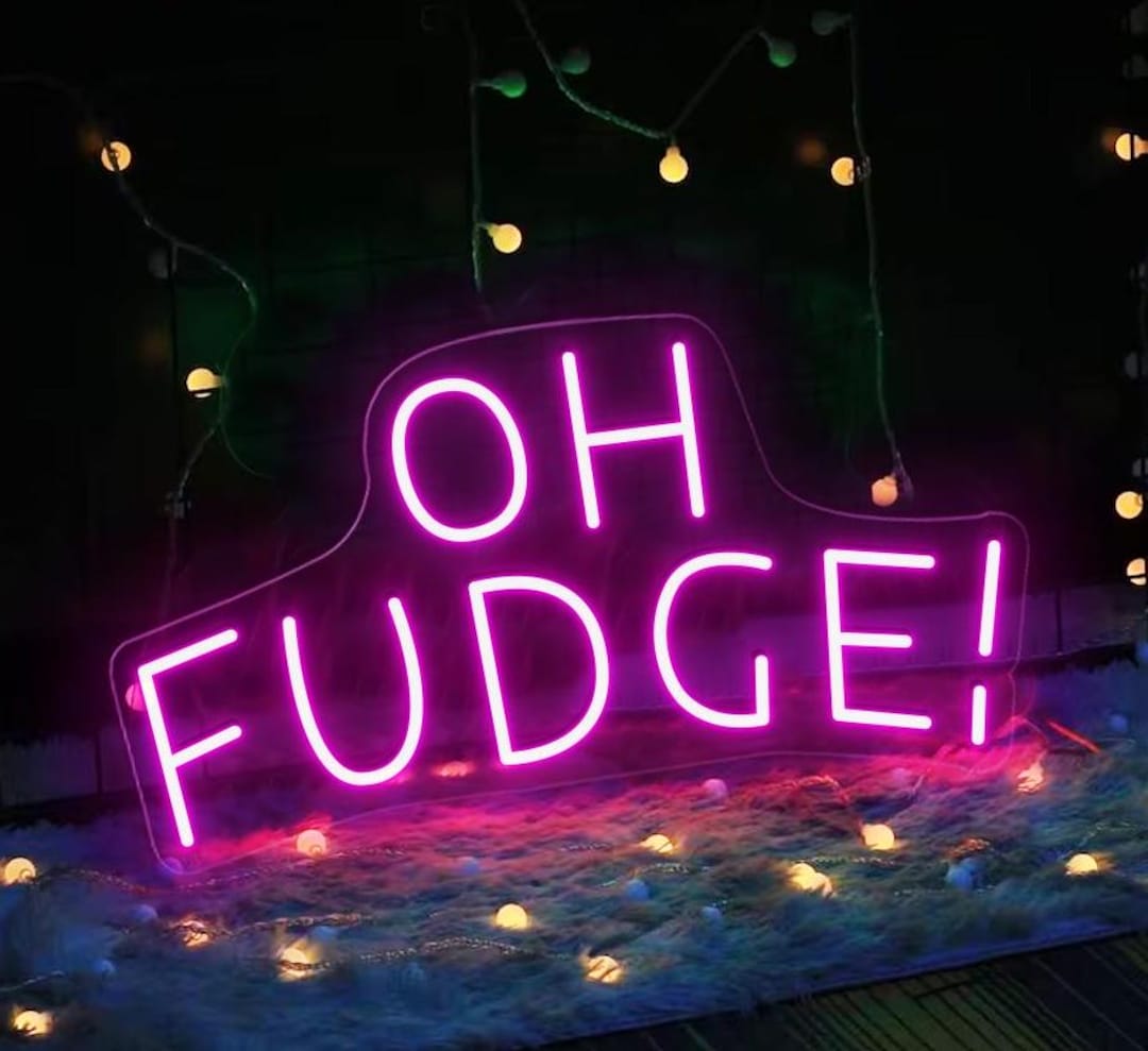 Fudge Neon Sign, Oh Candy Neon Sign, Joke Christmas Neon Sign ...