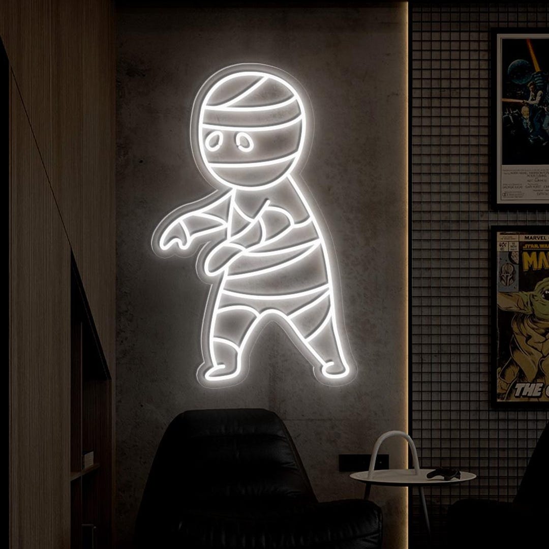 Mummy Neon Sign, Cute Mummy LED Sign, Zombie Neon Sign,halloween Mummy ...