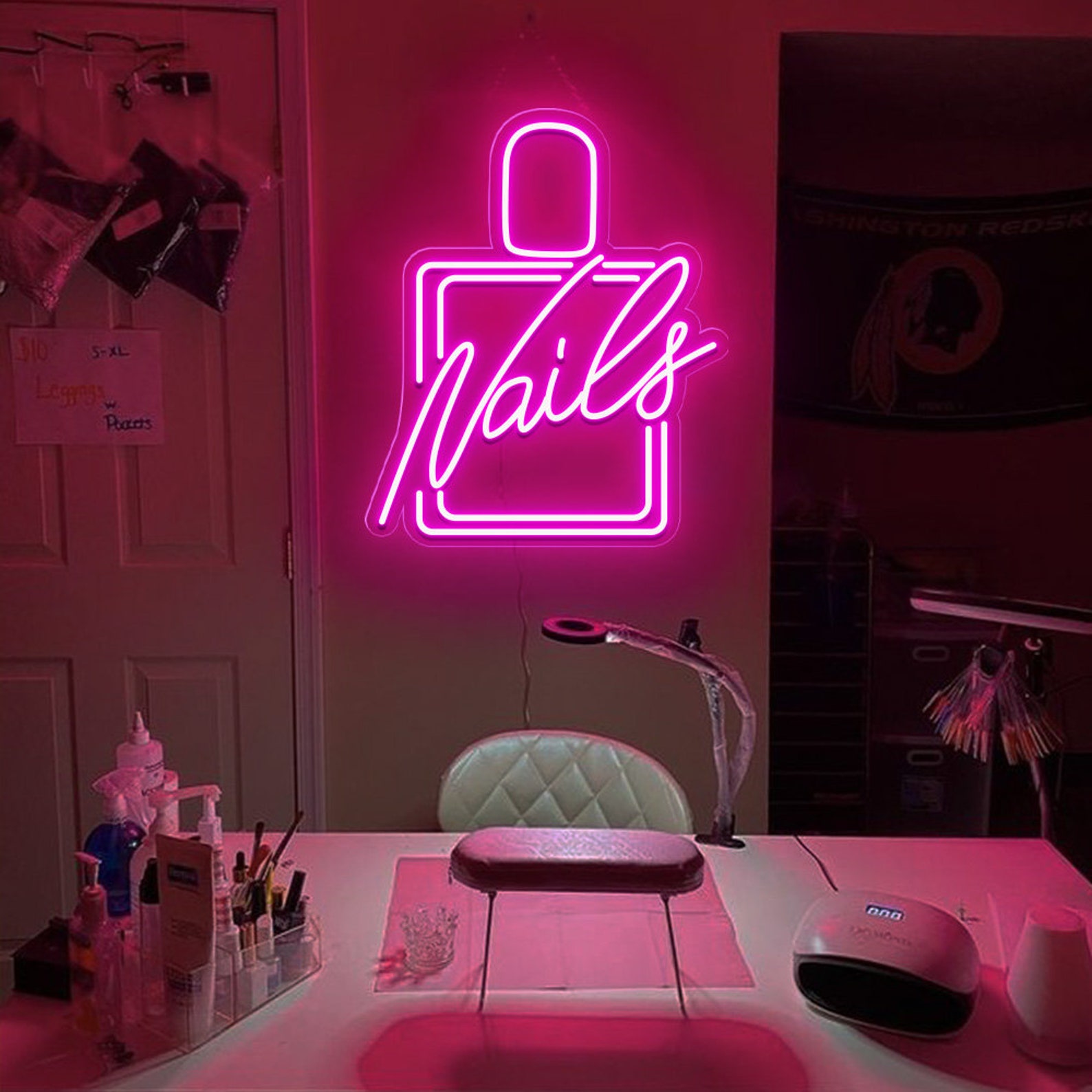 Nail Polish LED Neon Sign,nail Neon Lights Wall,nail Custom Business ...