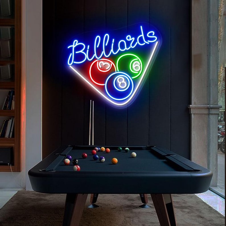 Billiard Neon Sign, Bia Neon Sign, Billiards Ball Neon Sign, Game Neon ...