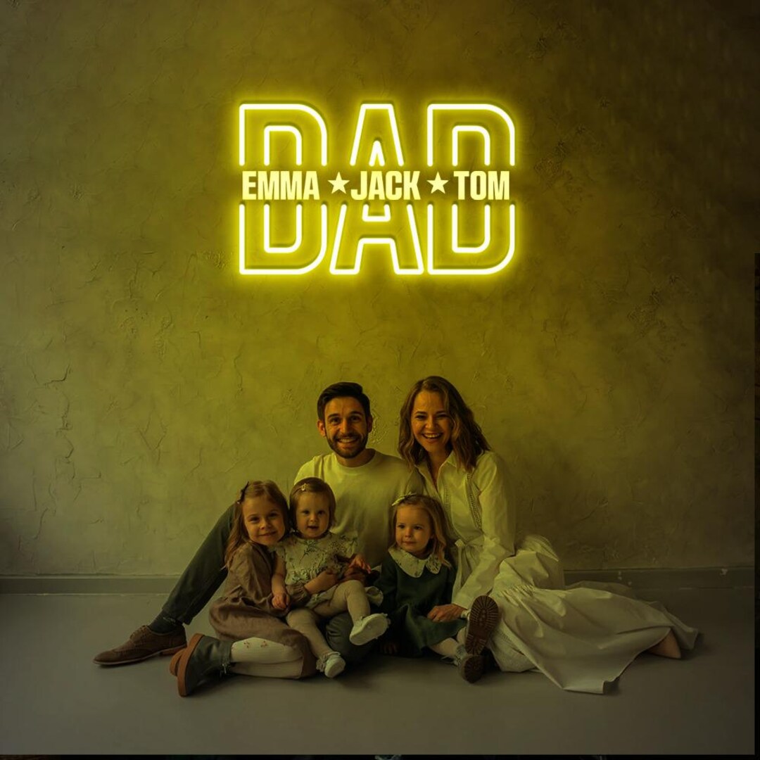 Custom Dad Neon With Kids Names, Dad Neon, Personalized Dad Neon ...