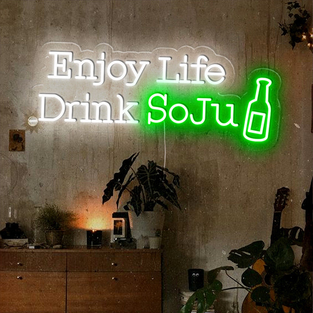 Korean Soju Neon Sign, Bar LED Sign Decor, Pub Beer Lights Sign,welcome ...
